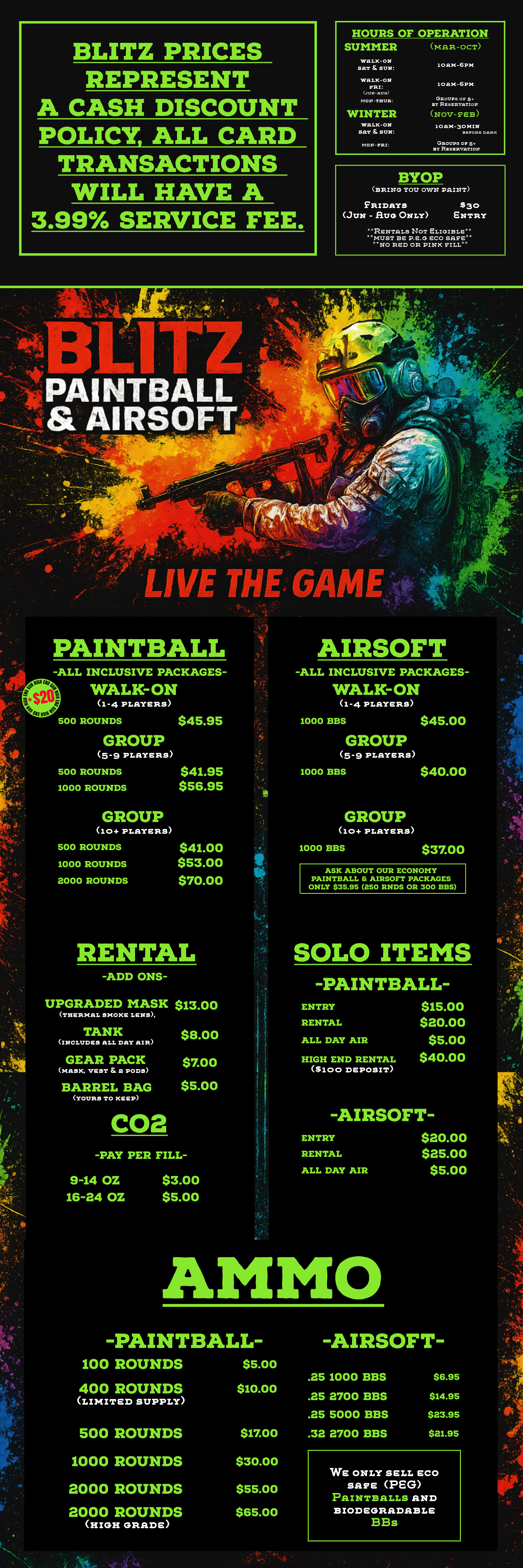 Pricing - Blitz Paintball Denver Colorado